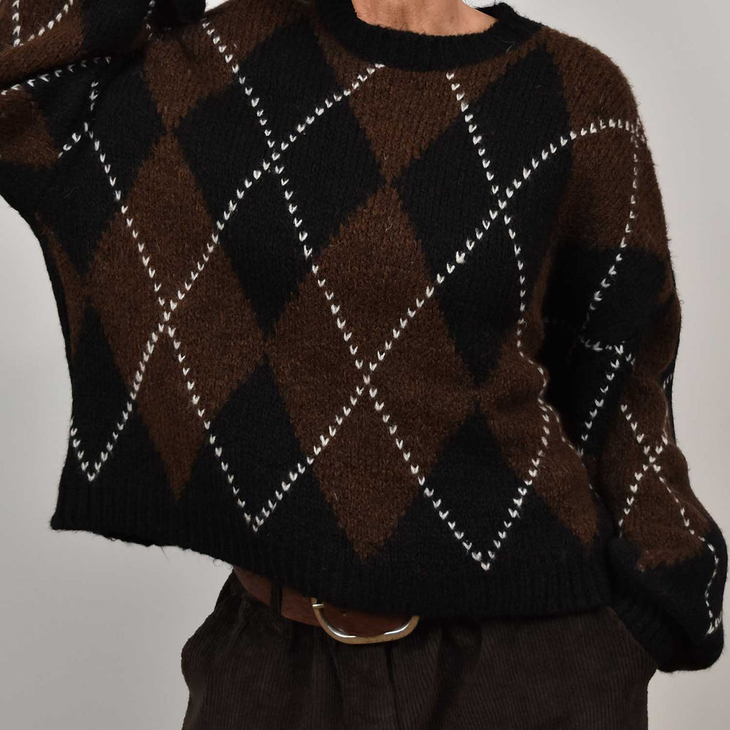 Brown rhombus sweater – The Amisy Company