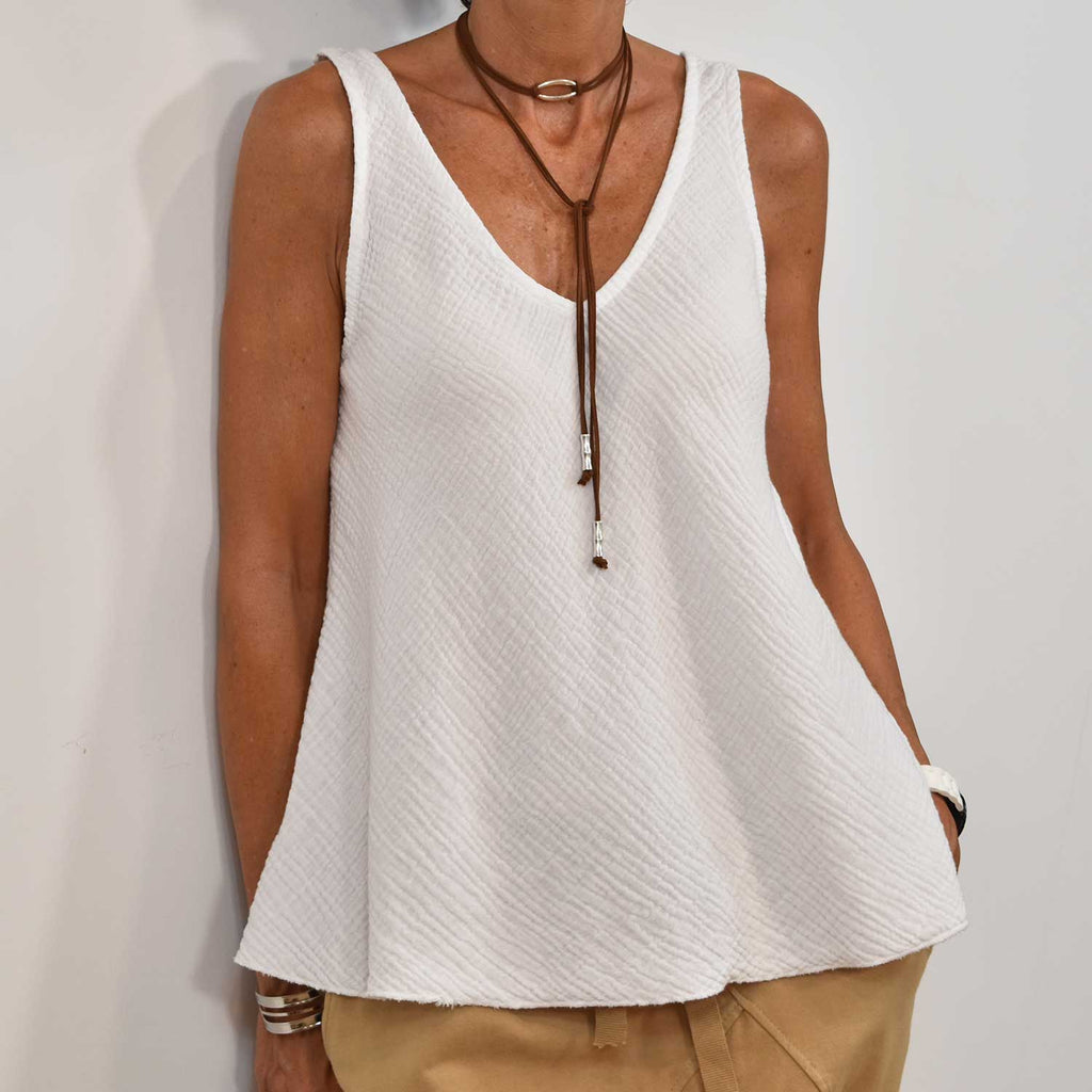 White linen tank top – The Amisy Company